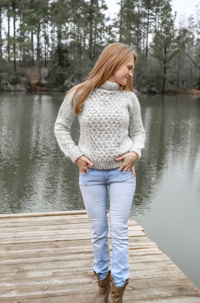 Diamond Crochet Sweater Free Pattern - Life + Yarn