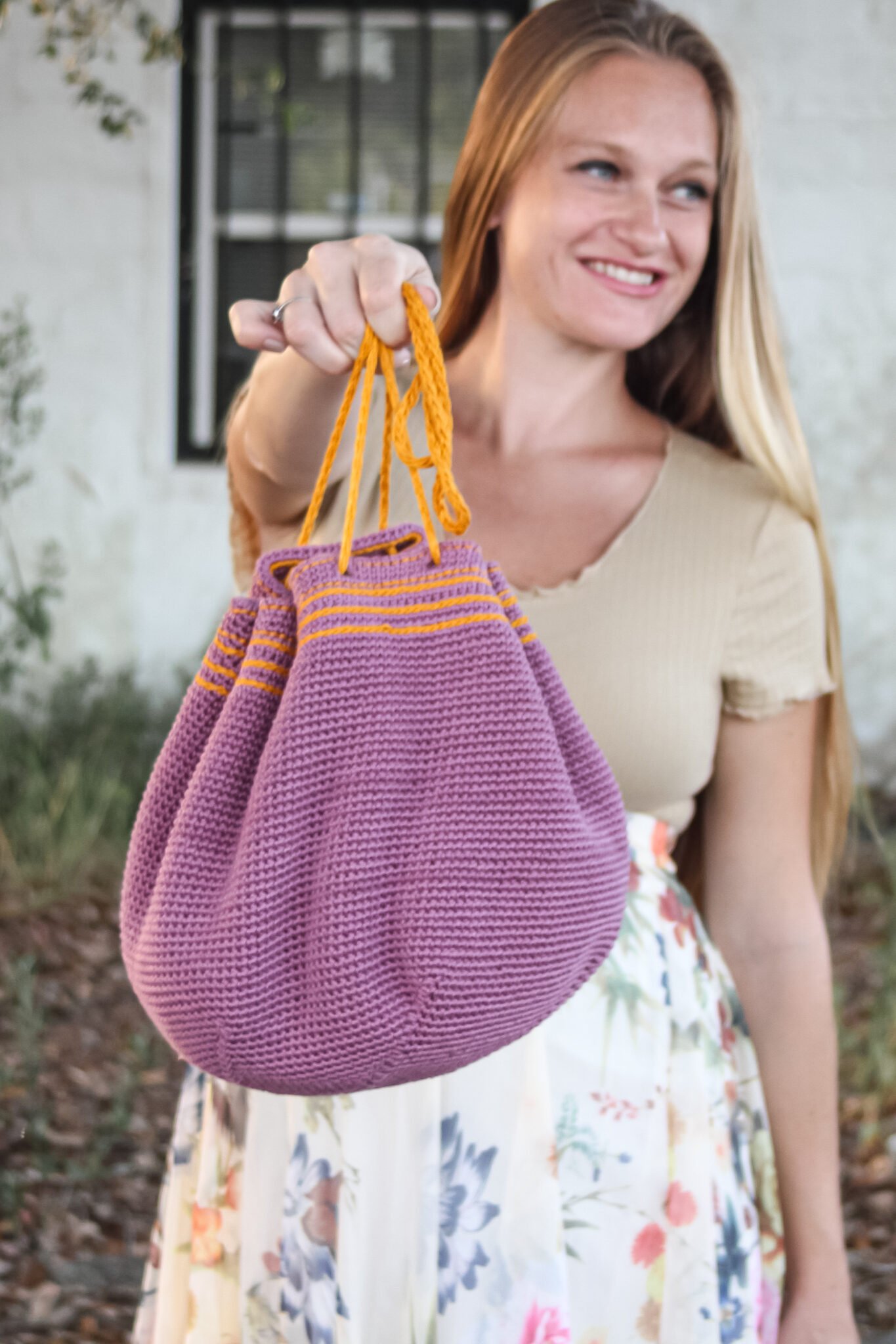 Free Crochet Drawstring Bag Pattern - Life + Yarn