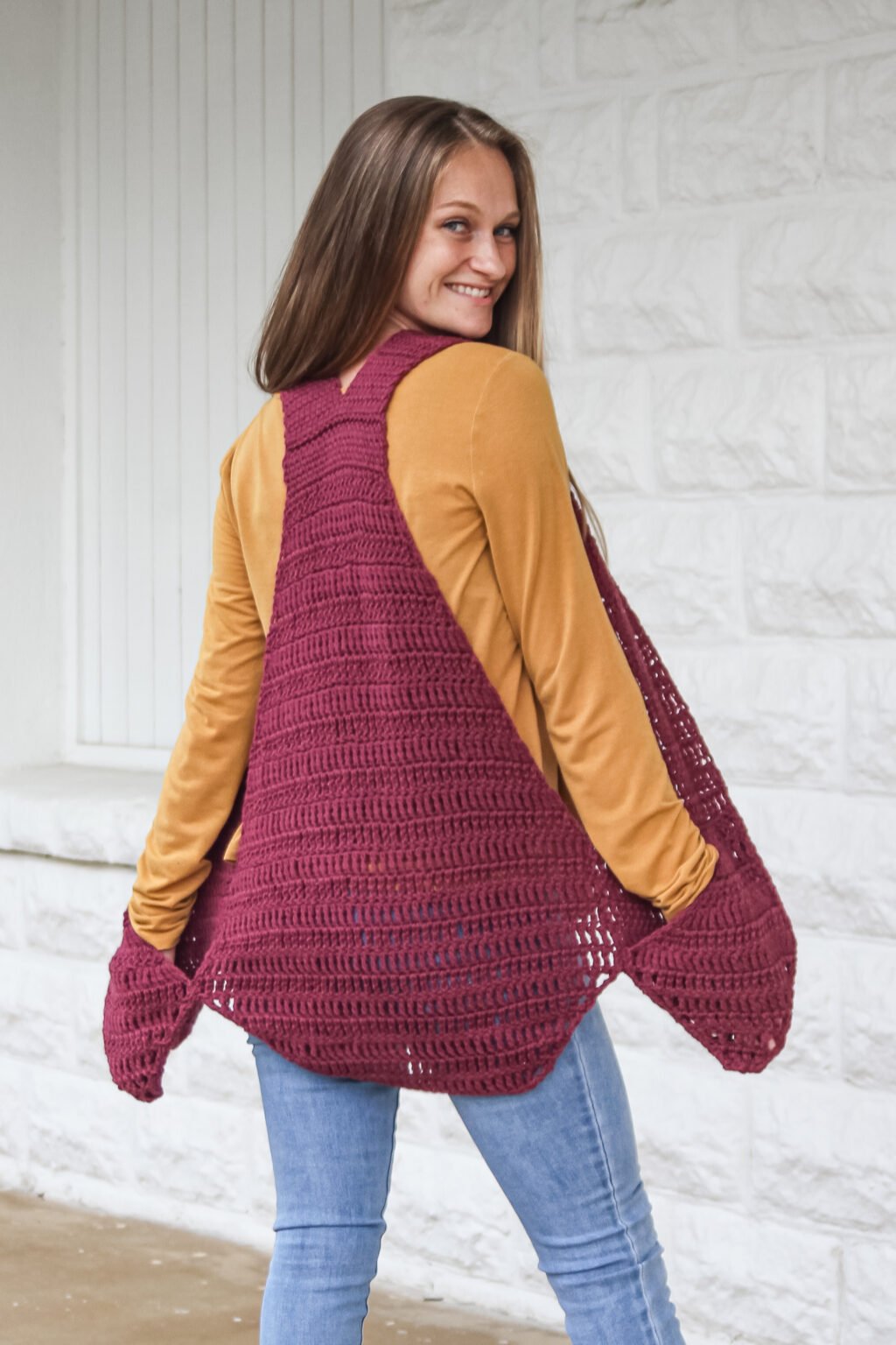 Free Easy Bohemian Crochet Vest Pattern - Stylish Pockets - Life + Yarn