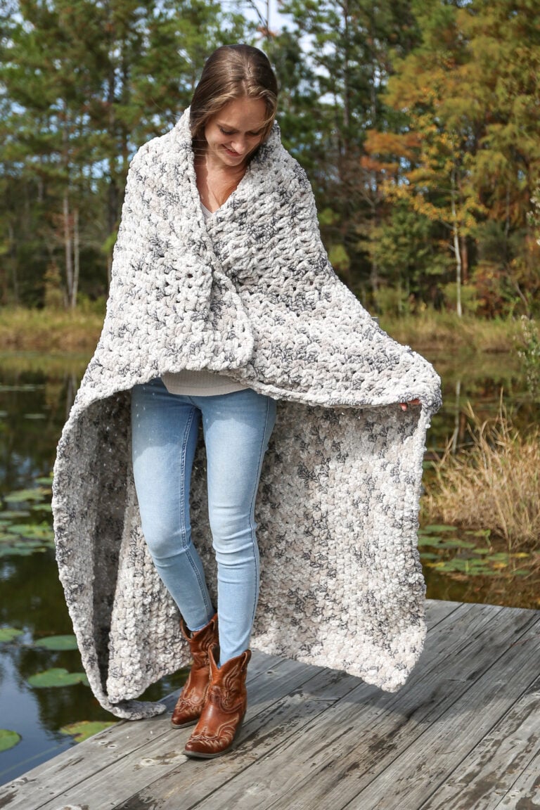 Free Quick ONE Day Crochet Blanket Pattern Easy for Beginners - Life + Yarn
