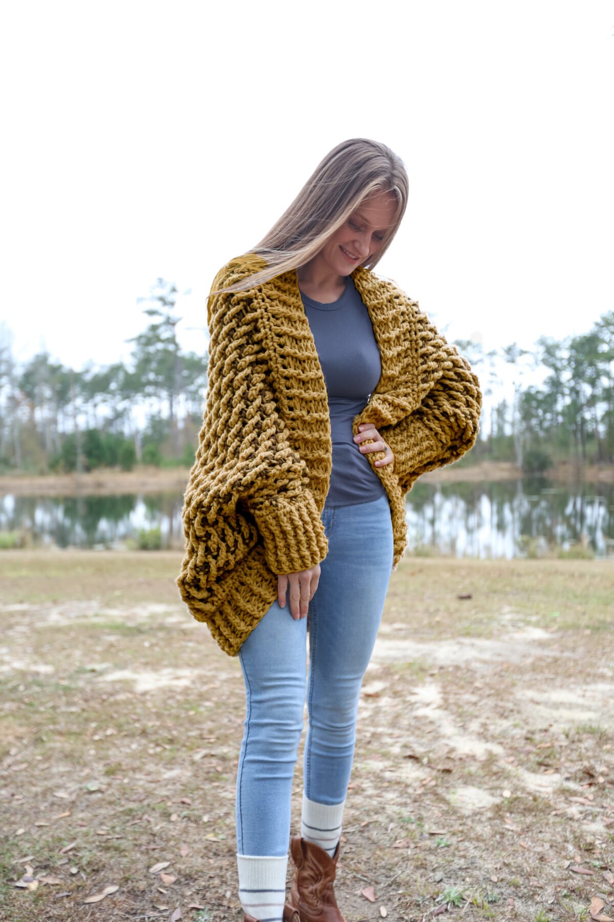 Easy Chunky Crochet Cocoon Cardigan Sweater - Free Pattern - Life + Yarn