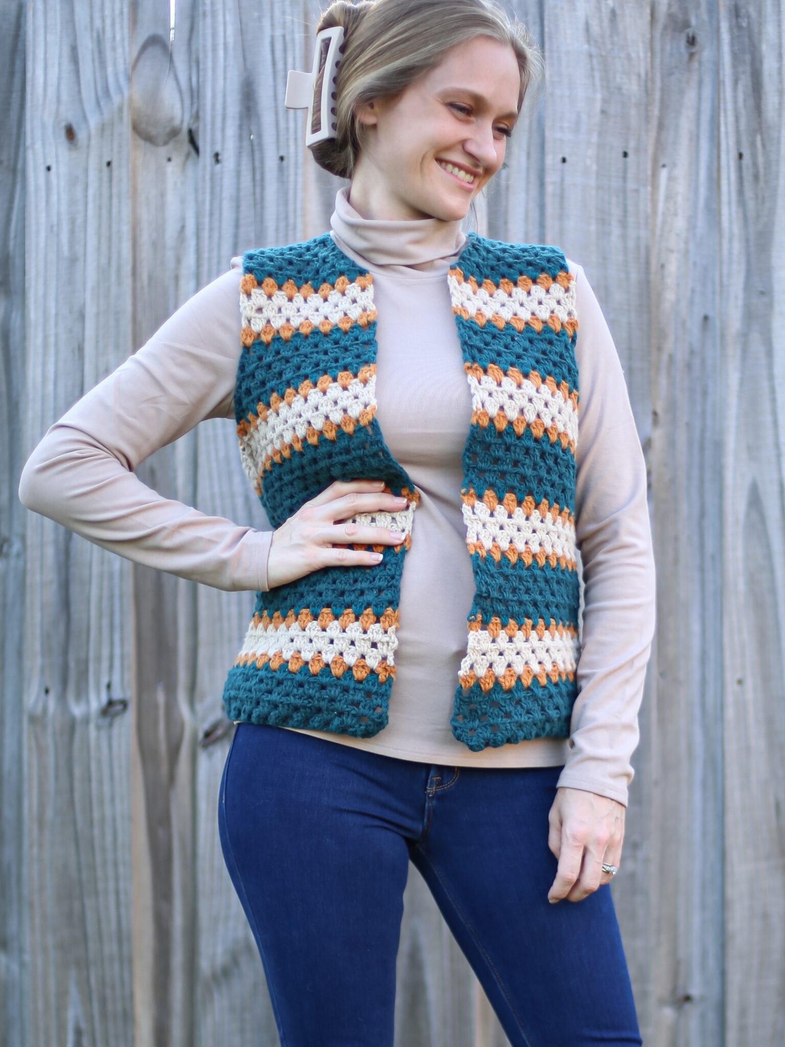 Free Easy Crochet Granny Stripe Vest Pattern - Life + Yarn